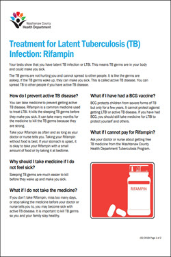 Treatment for Latent Tuberculosis (TB) Infection: Rifampin , from the ...
