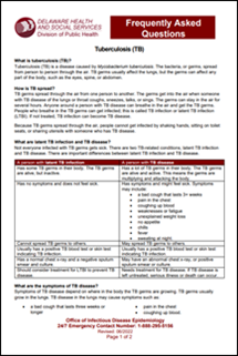 Frequently Asked Questions: Tuberculosis (TB)